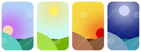Times of Day illustration stock illustration. Illustration of colors ...
