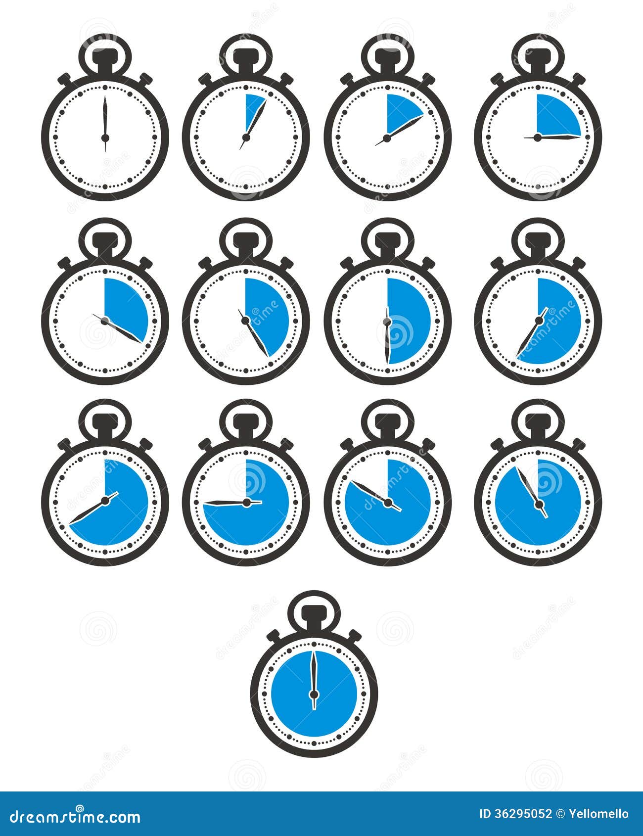 Times Icon Sets - Stop Watch, Blue Colour Stock Vector - Illustration ...