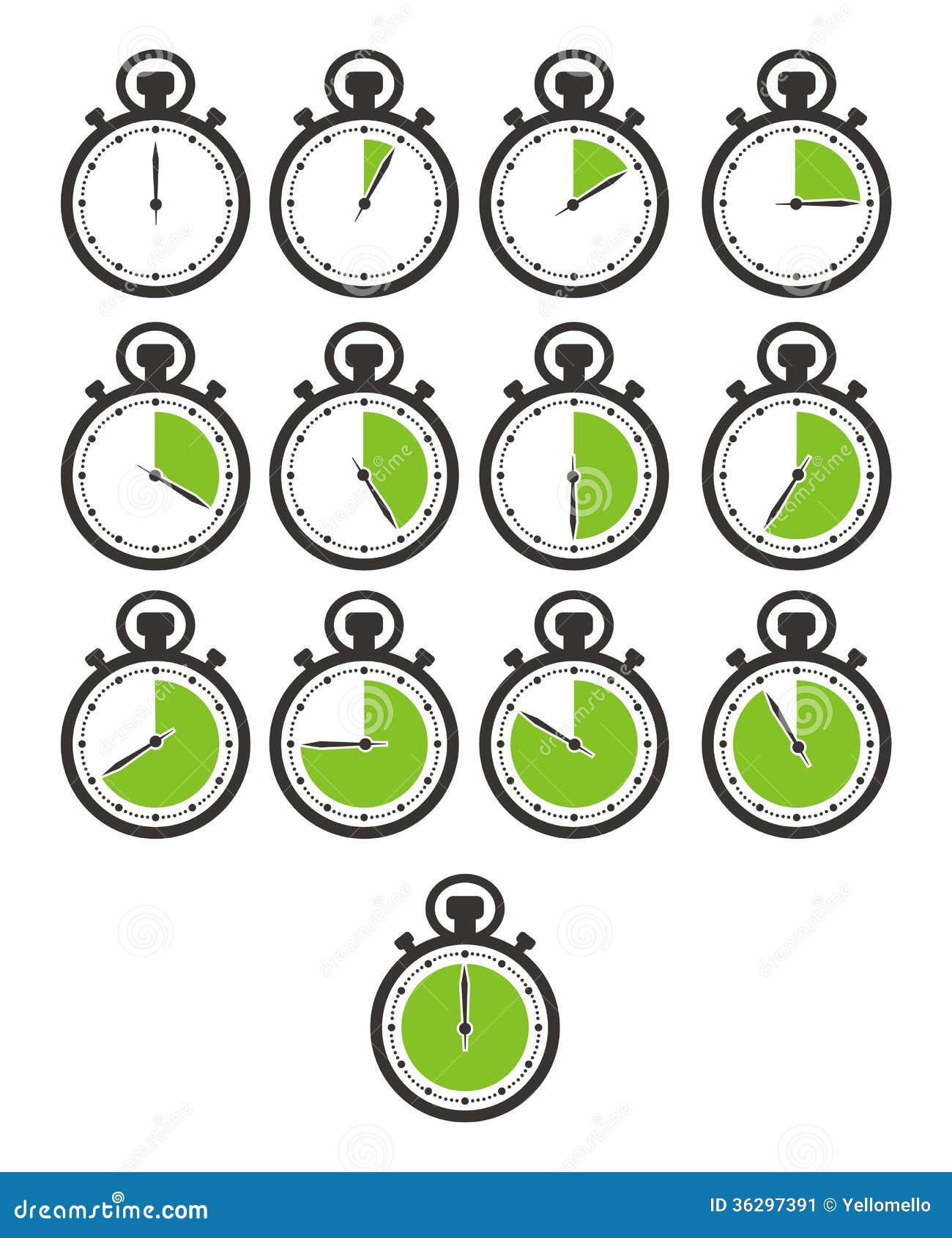 Times Icon Sets - Stop Watch, Green Colour Stock Vector - Illustration ...