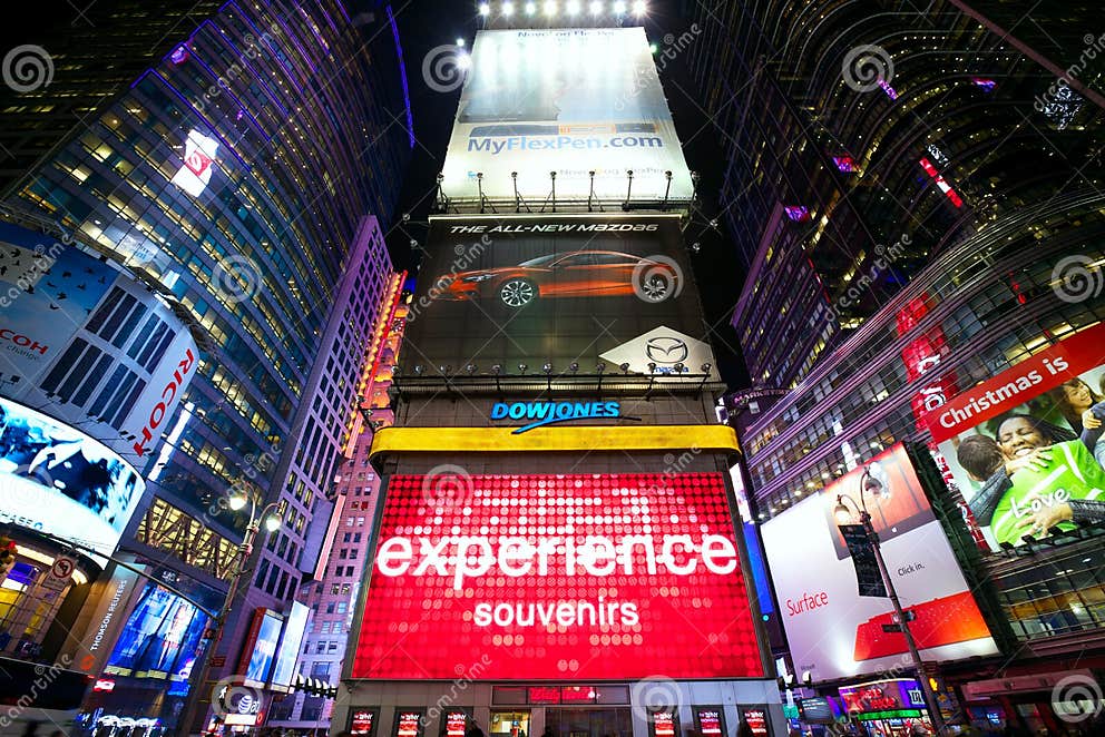 Times Square advertising editorial stock photo. Image of landmark ...