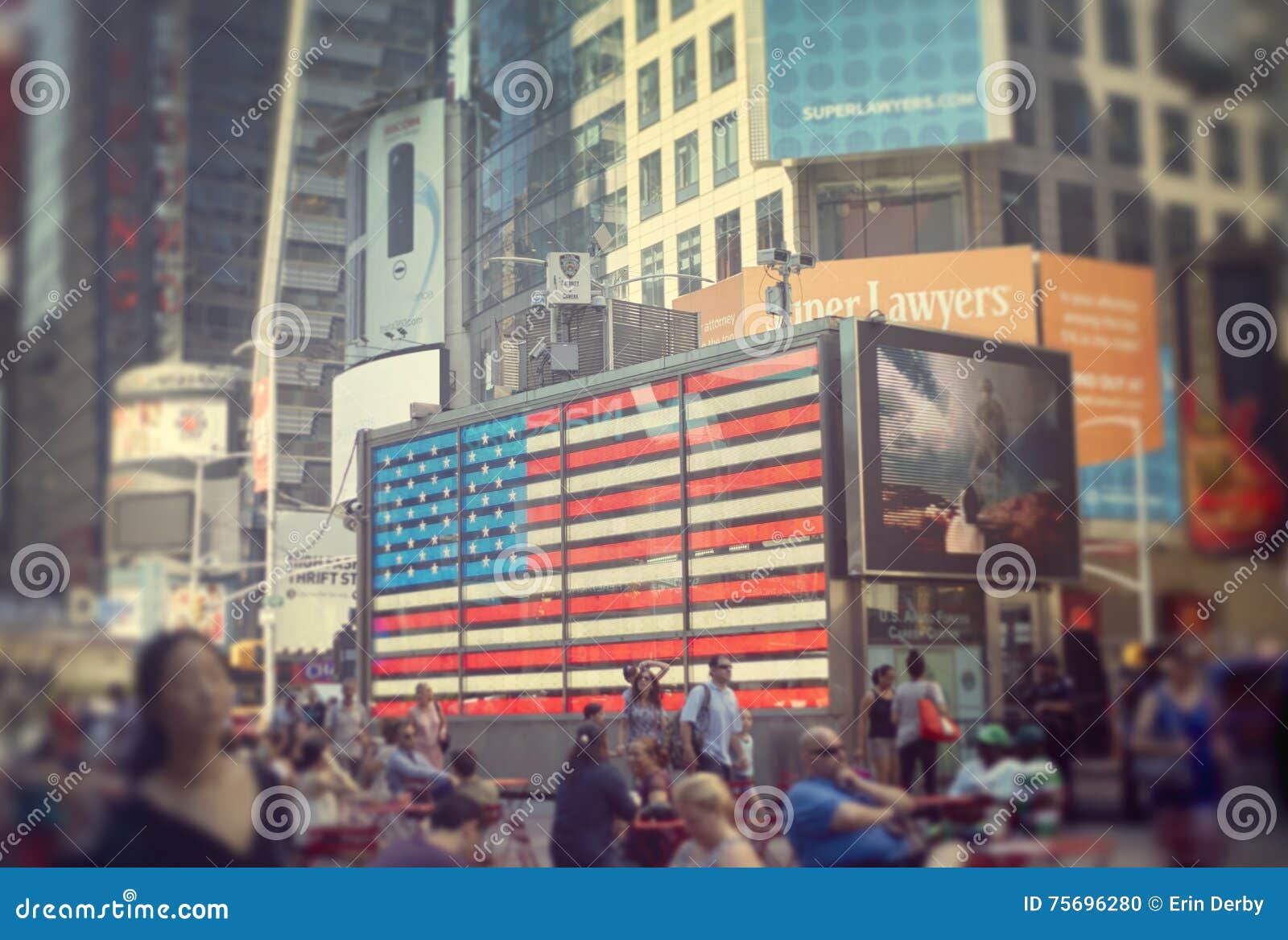 Times Square American Flag editorial image. Image of american - 75696280