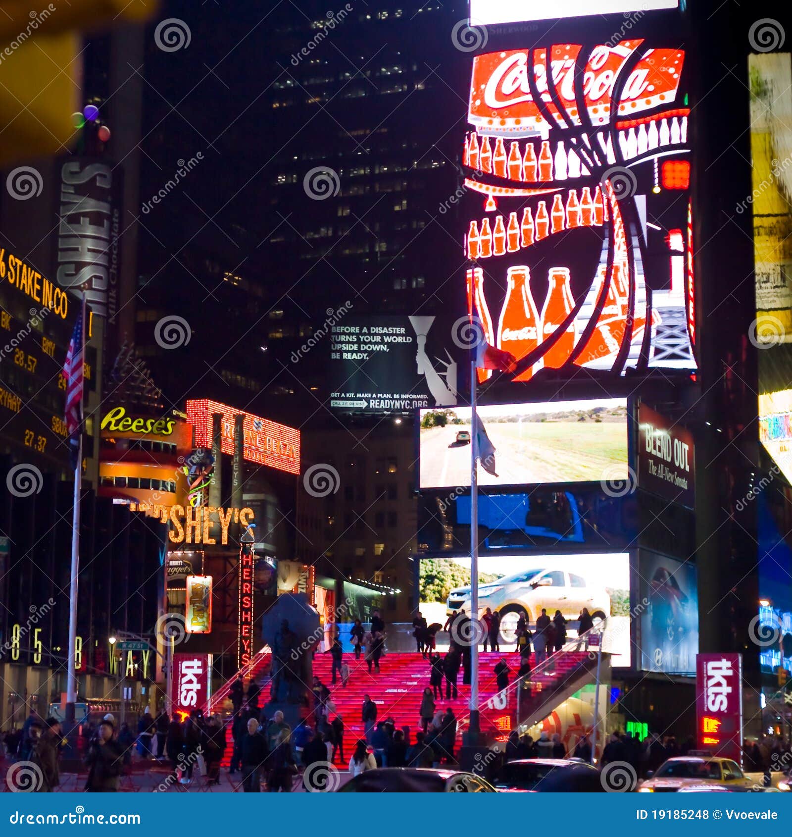 Times Square and Broadway Theaters at Night Editorial Stock Photo ...