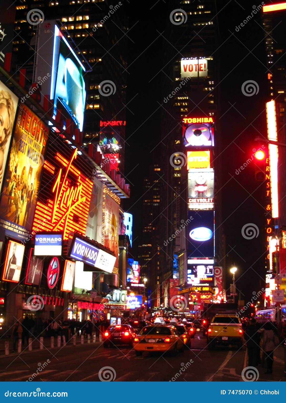 Times Square Che Affronta Sud Alla Notte Immagine Editoriale - Immagine ...