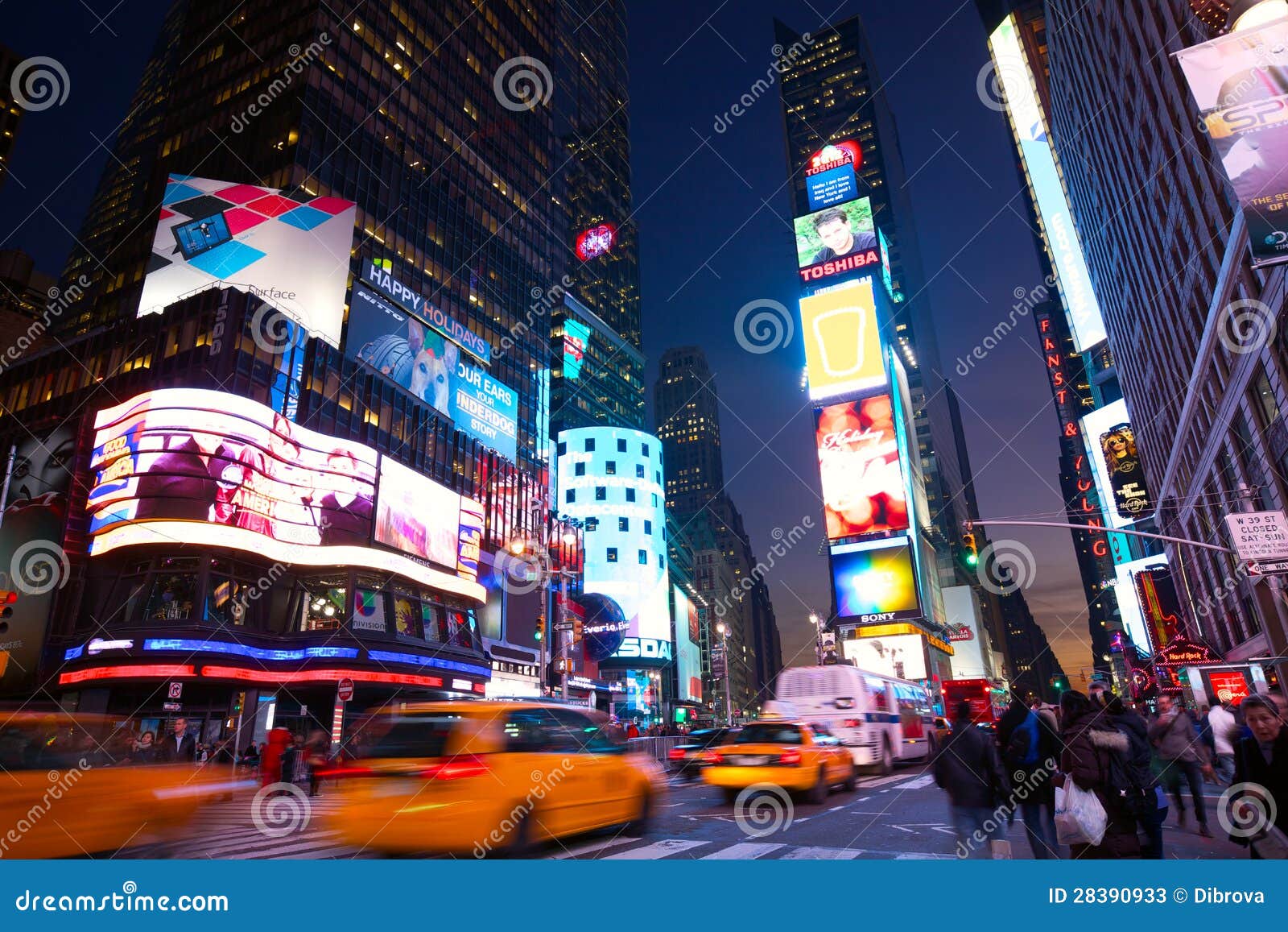 Times Square crowded editorial stock photo. Image of people - 28390933