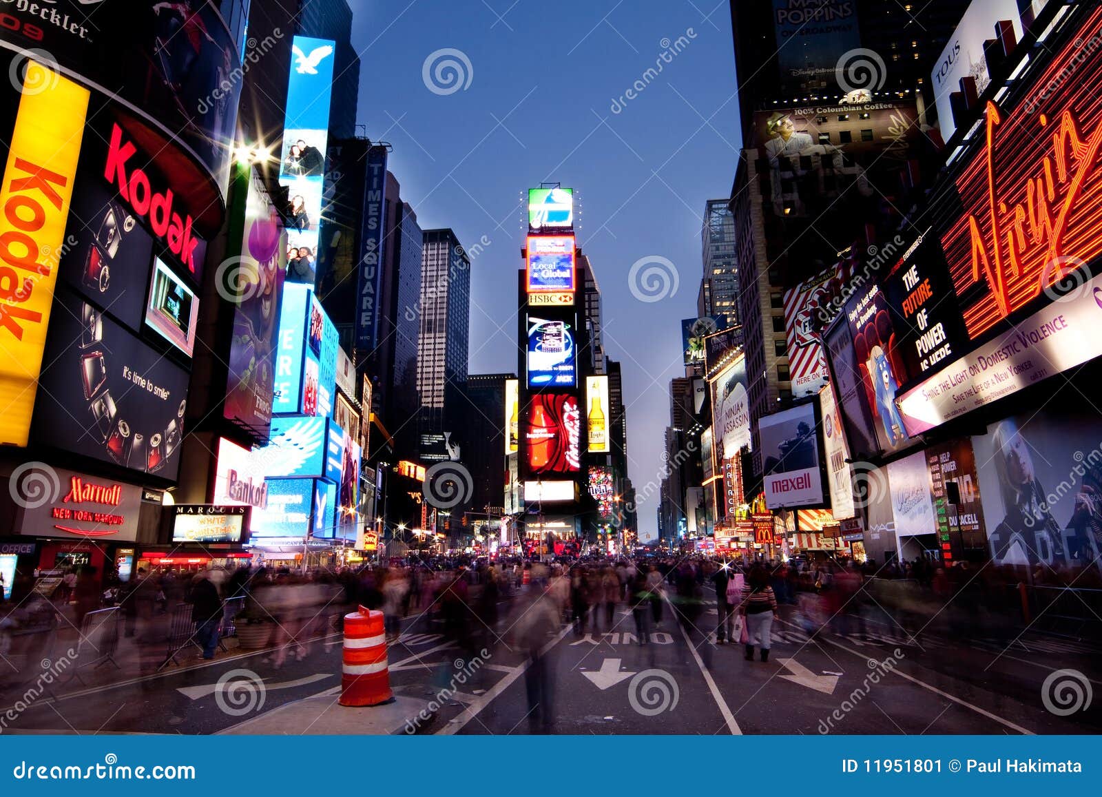 Times Square em Noite foto editorial. Imagem de propagandas - 11951801