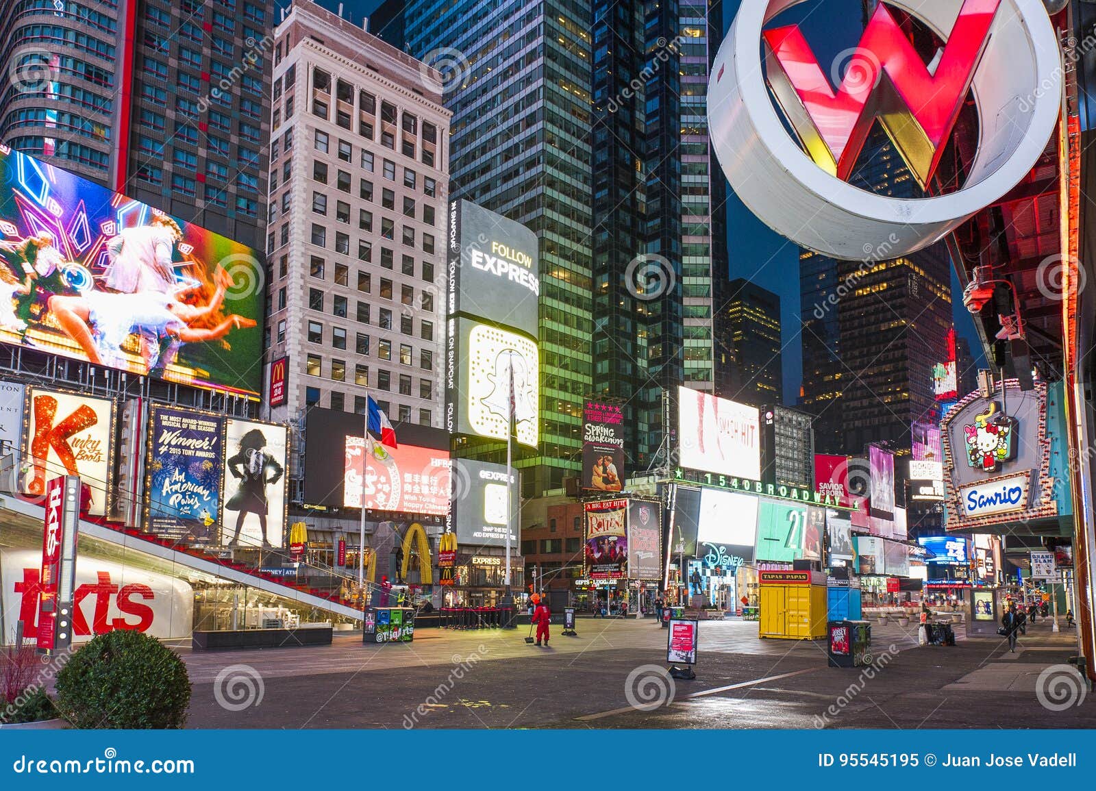 Times Square at 6 am - February Editorial Image - Image of american ...