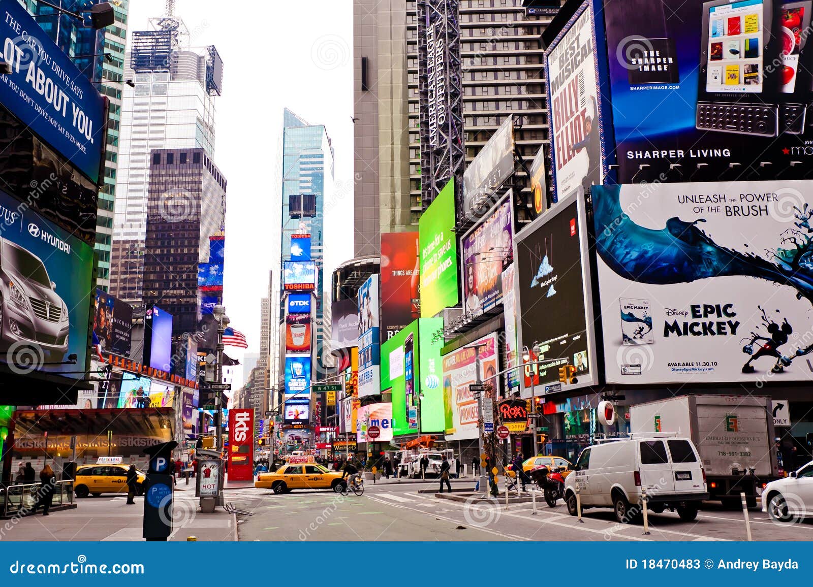 Times Square in morning editorial stock photo. Image of street - 18470483