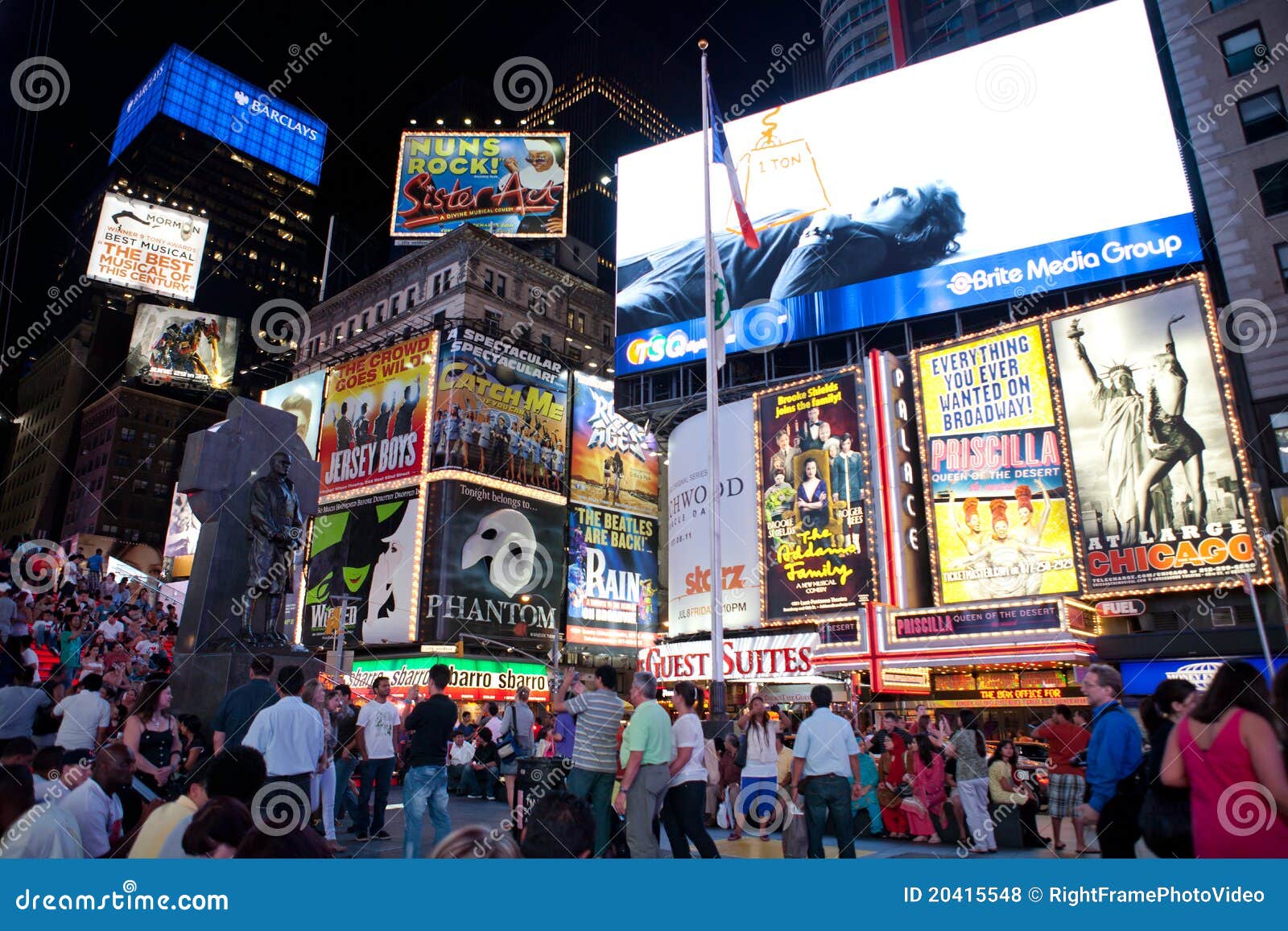 Times Square na noite foto de stock editorial. Imagem de anunciar ...