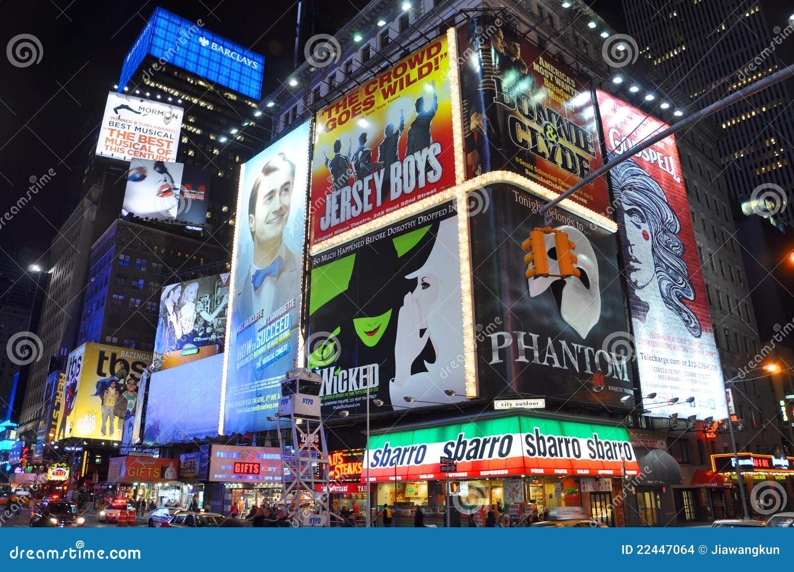 Times Square Na Noite, New York City Imagem de Stock Editorial - Imagem ...