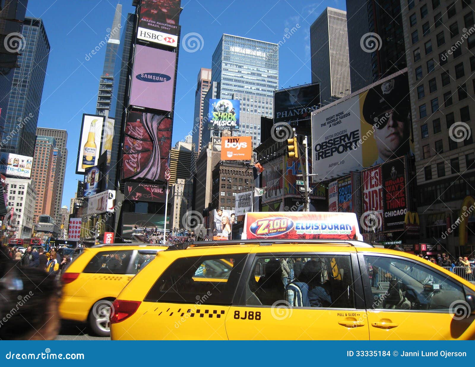 Times Square New York image stock éditorial. Image du taxis - 33335184