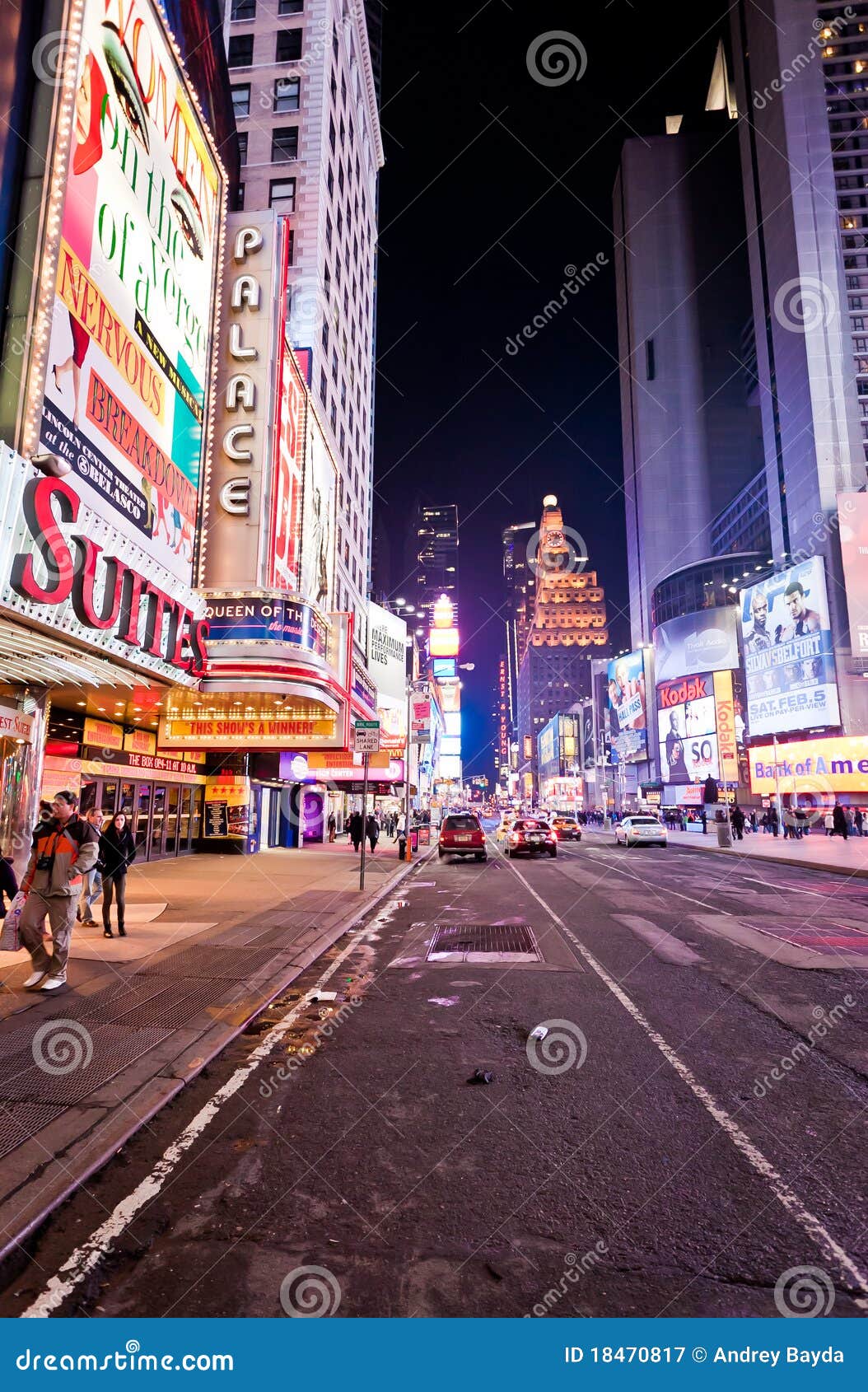 Times Square at night editorial photography. Image of city - 18470817