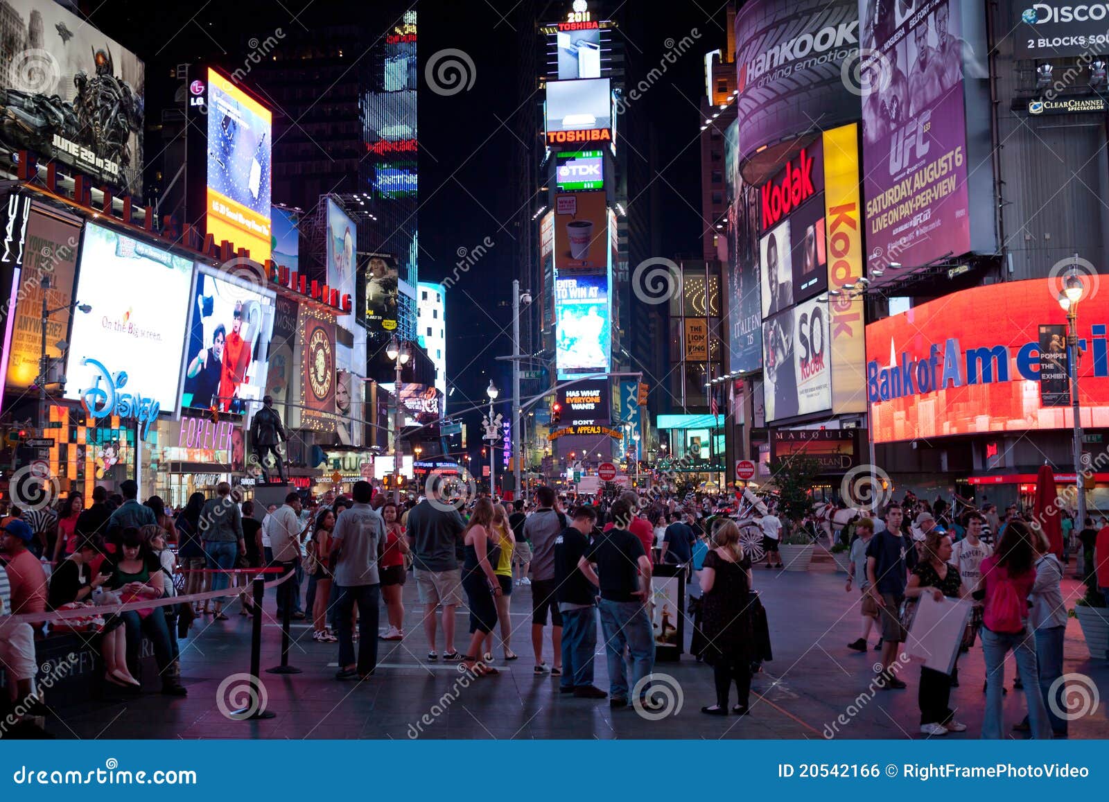 Times Square at night editorial photo. Image of billboards - 20542166
