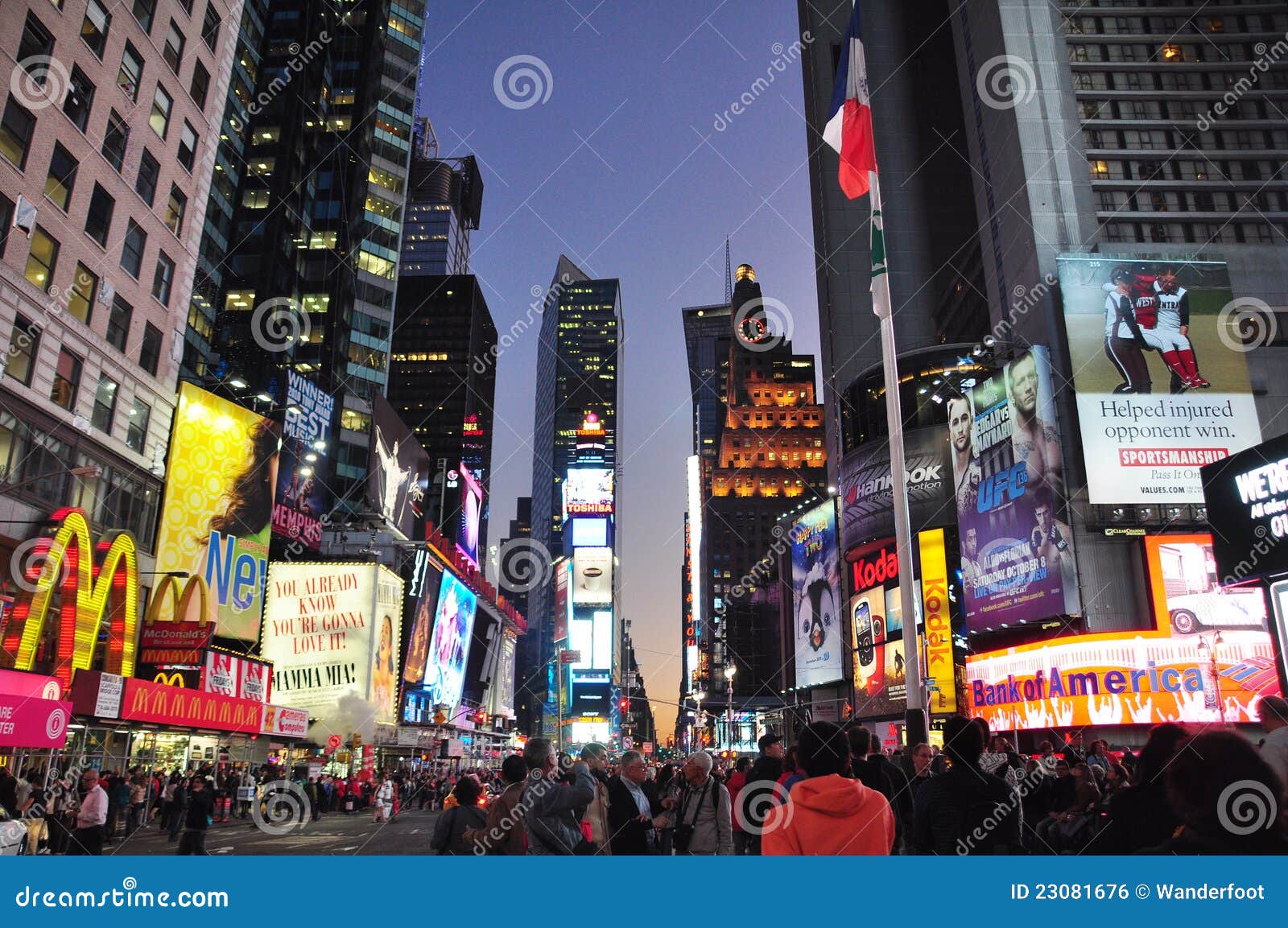 Times Square at Night editorial photo. Image of vibrant - 23081676