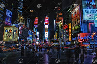 Times Square at Night editorial image. Image of york - 28521635