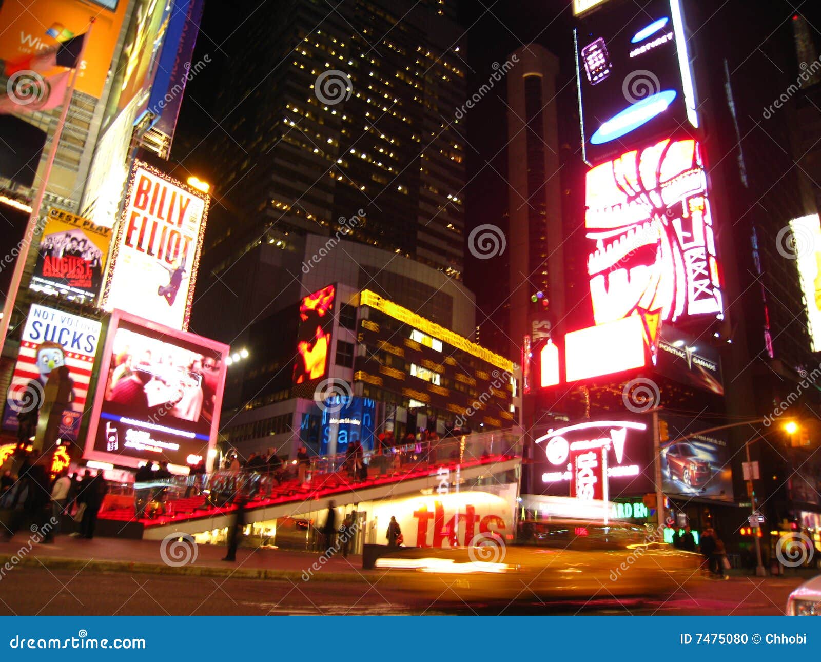Times Square by night editorial image. Image of night - 7475080