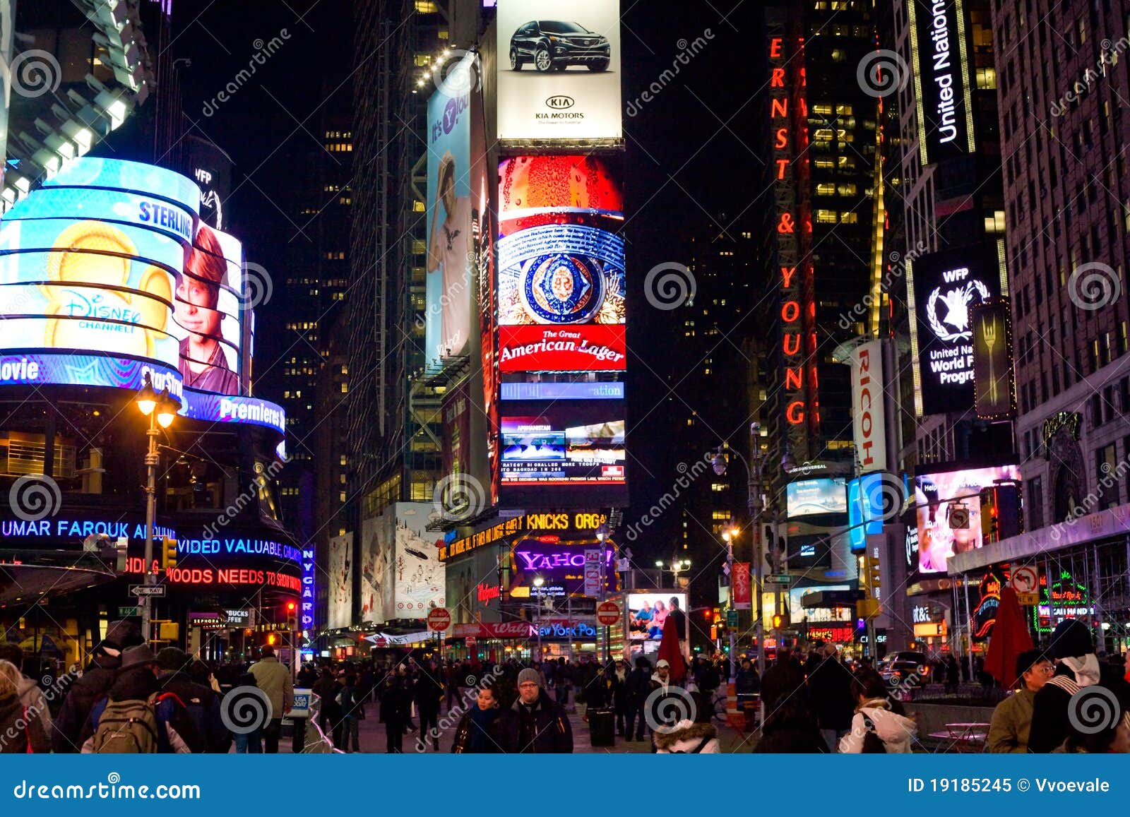 Times Square at Night, New York City Editorial Image - Image of stage ...