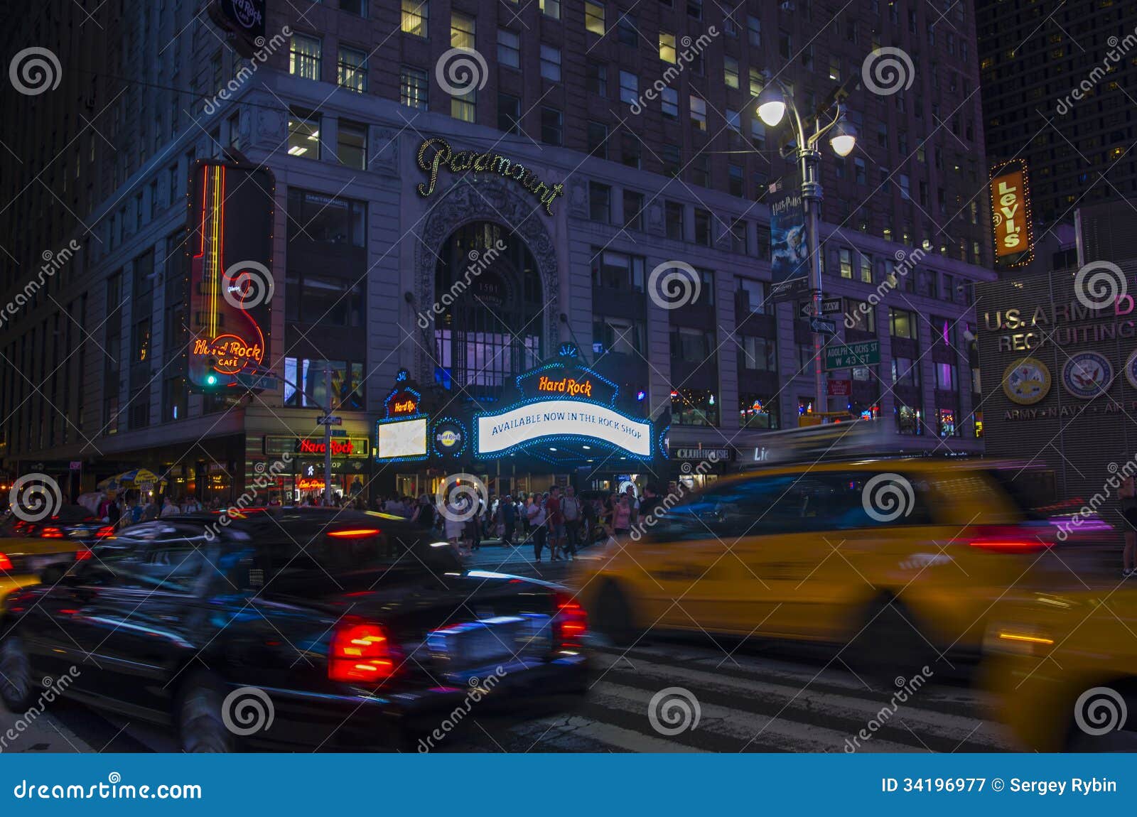 Times Square at night. editorial photography. Image of manhattan - 34196977