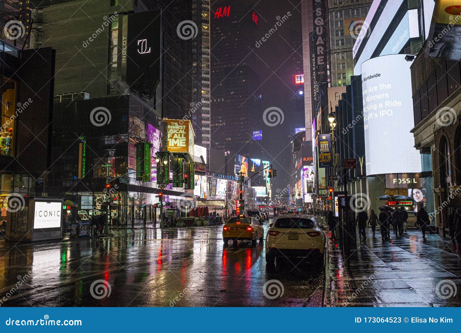Times Square at night editorial stock photo. Image of night - 173064523