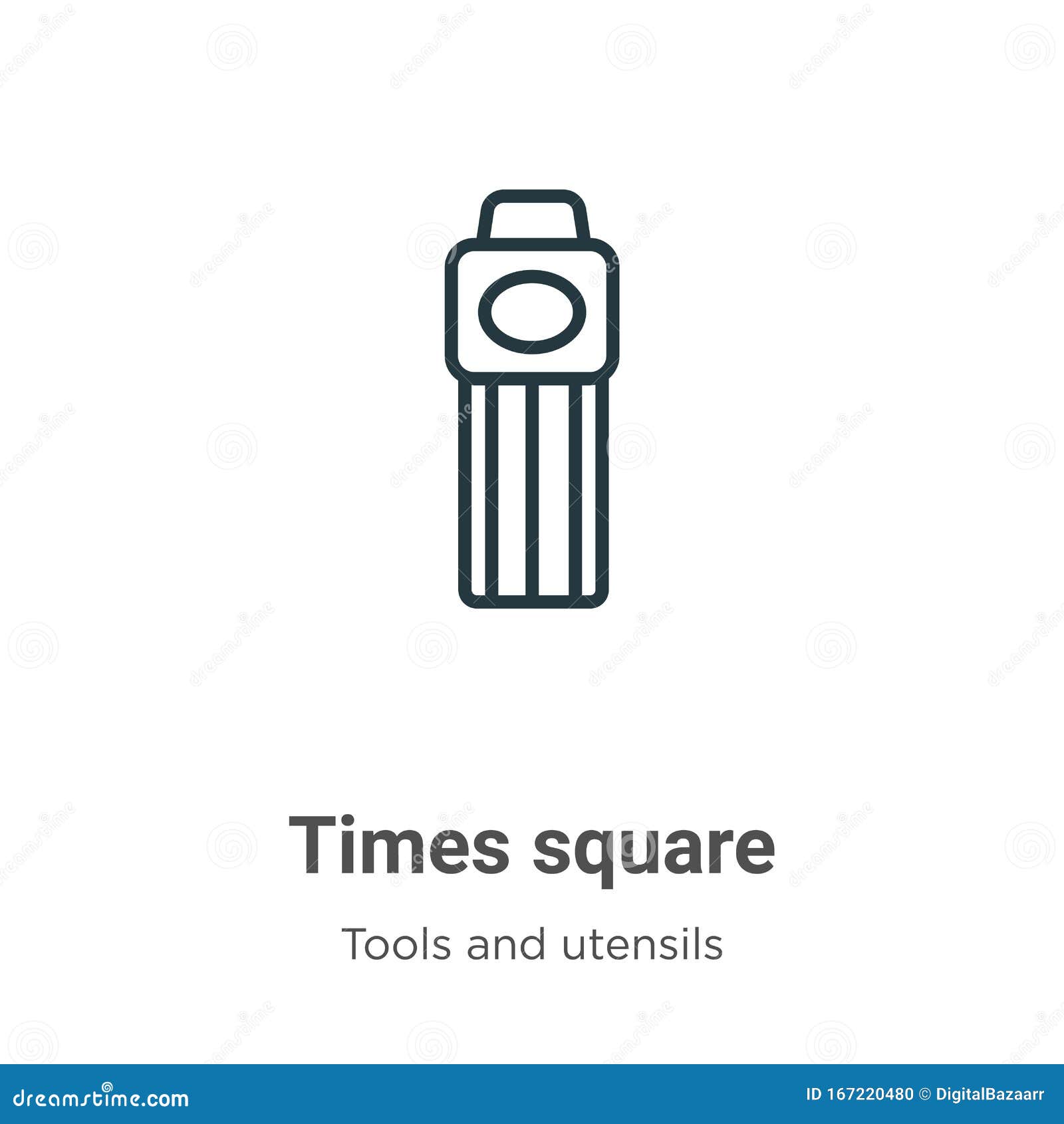 Times Square Outline Vector Icon. Thin Line Black Times Square Icon ...