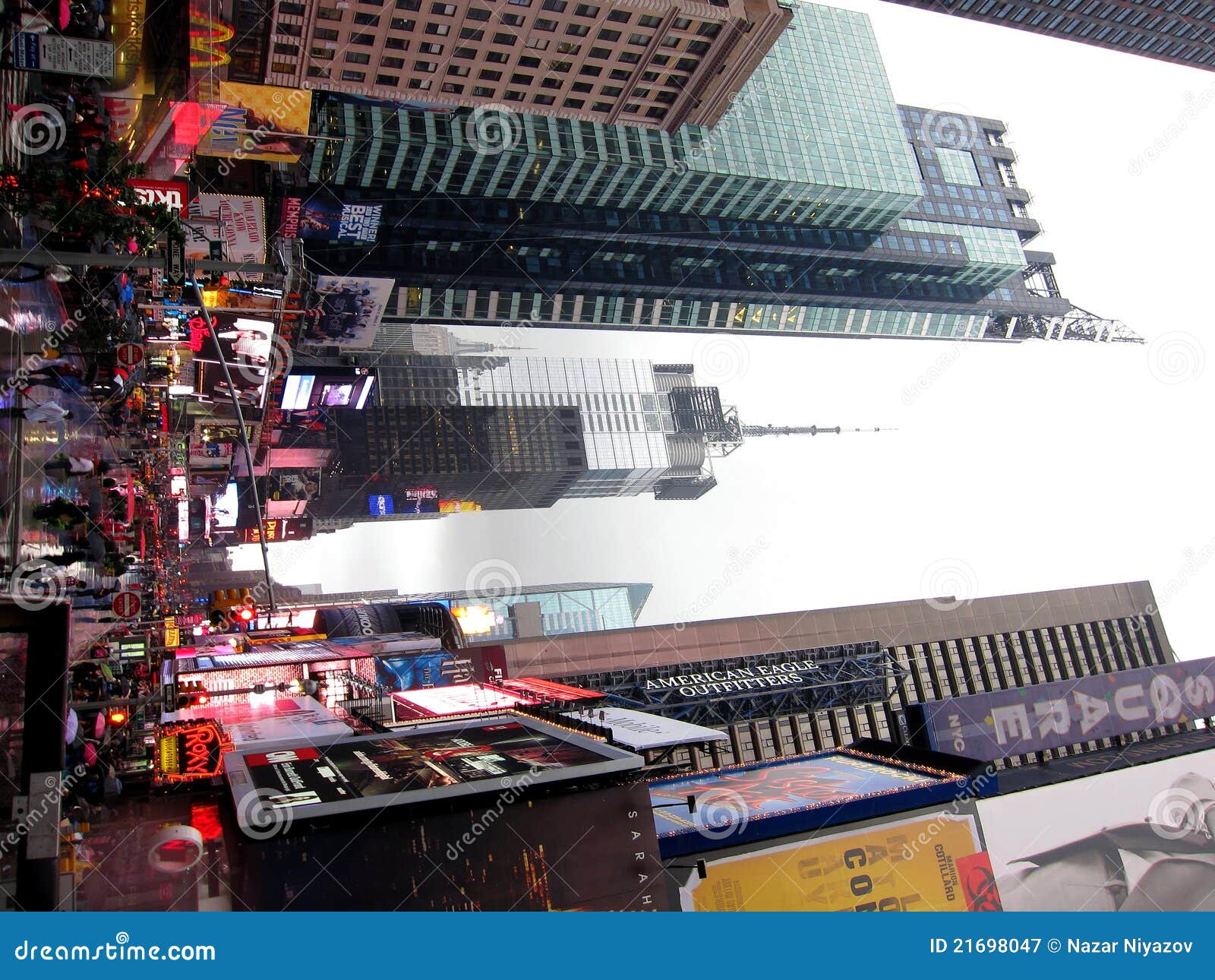 Times square in rain editorial photography. Image of banner - 21698047