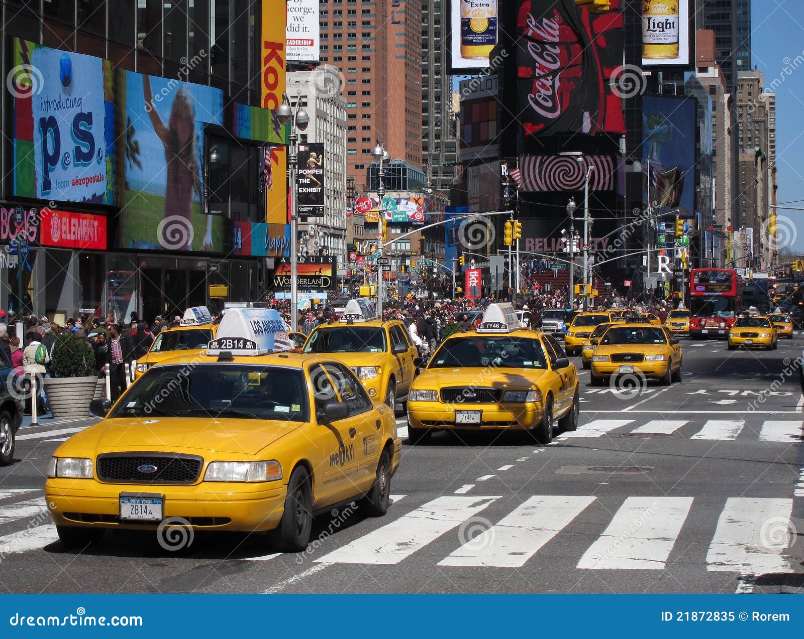 Times Square taxis editorial image. Image of people, tourism - 21872835