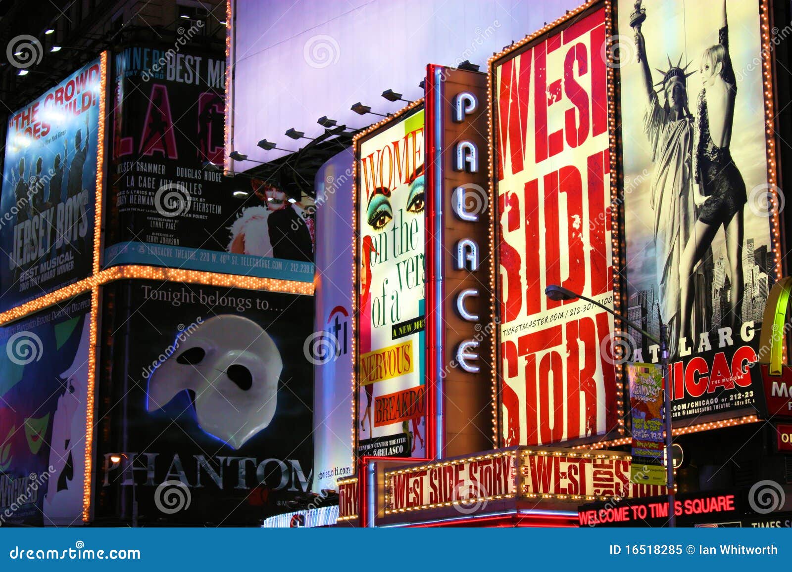 Times Square Theater District Editorial Image - Image of manhattan ...