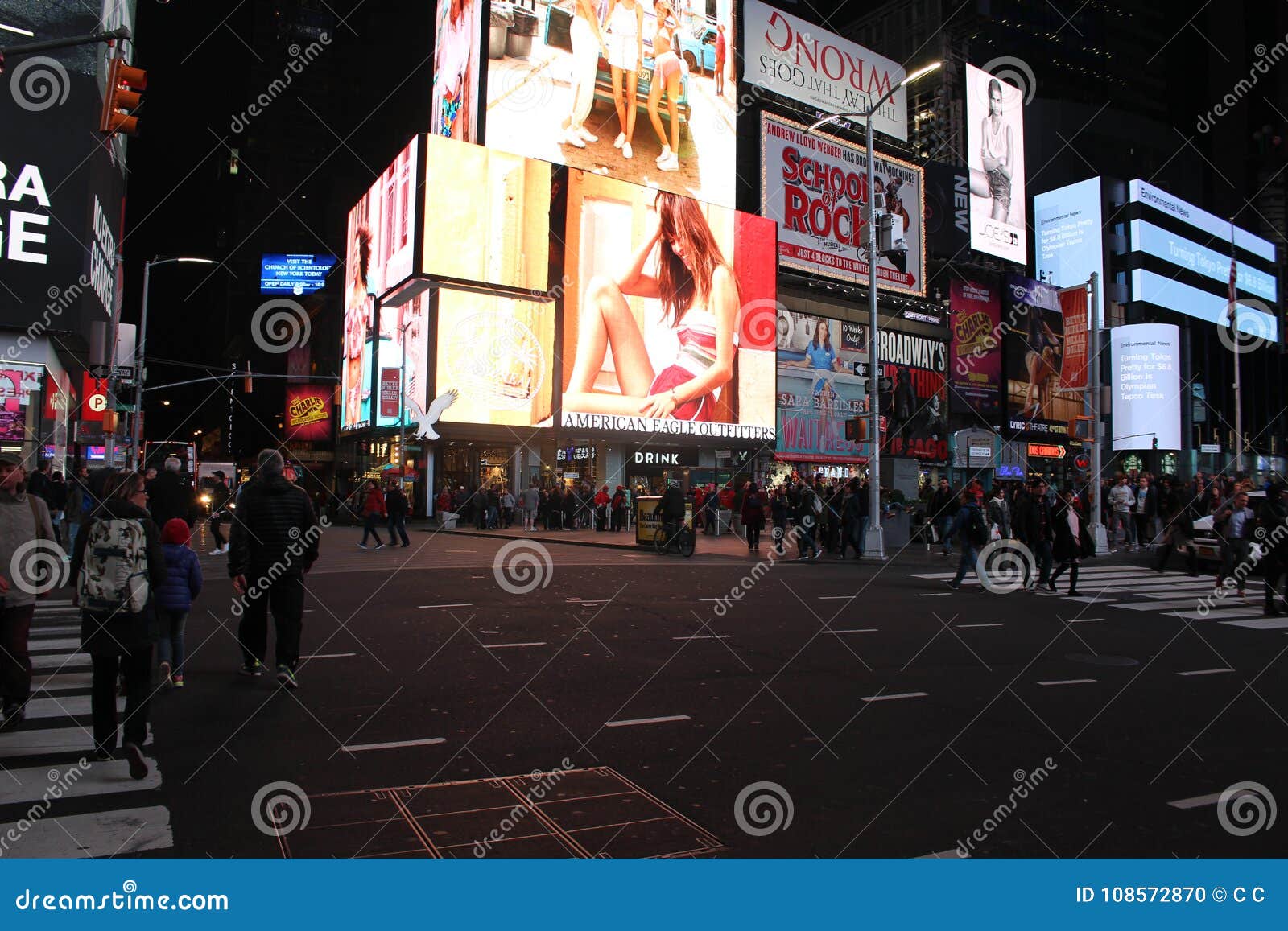 Times Square editorial image. Image of square, night - 108572870