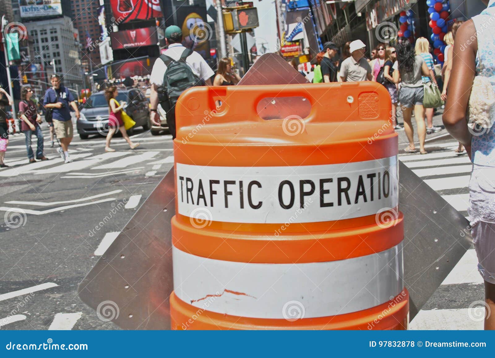Times Square Traffic Cone editorial stock photo. Image of square - 97832878