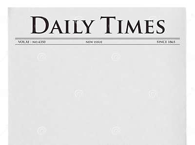Daily Times Title on Newspaper Stock Image - Image of empty, background ...