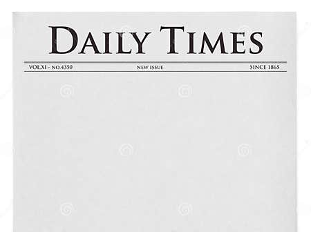 Daily Times Title on Newspaper Stock Image - Image of empty, background ...