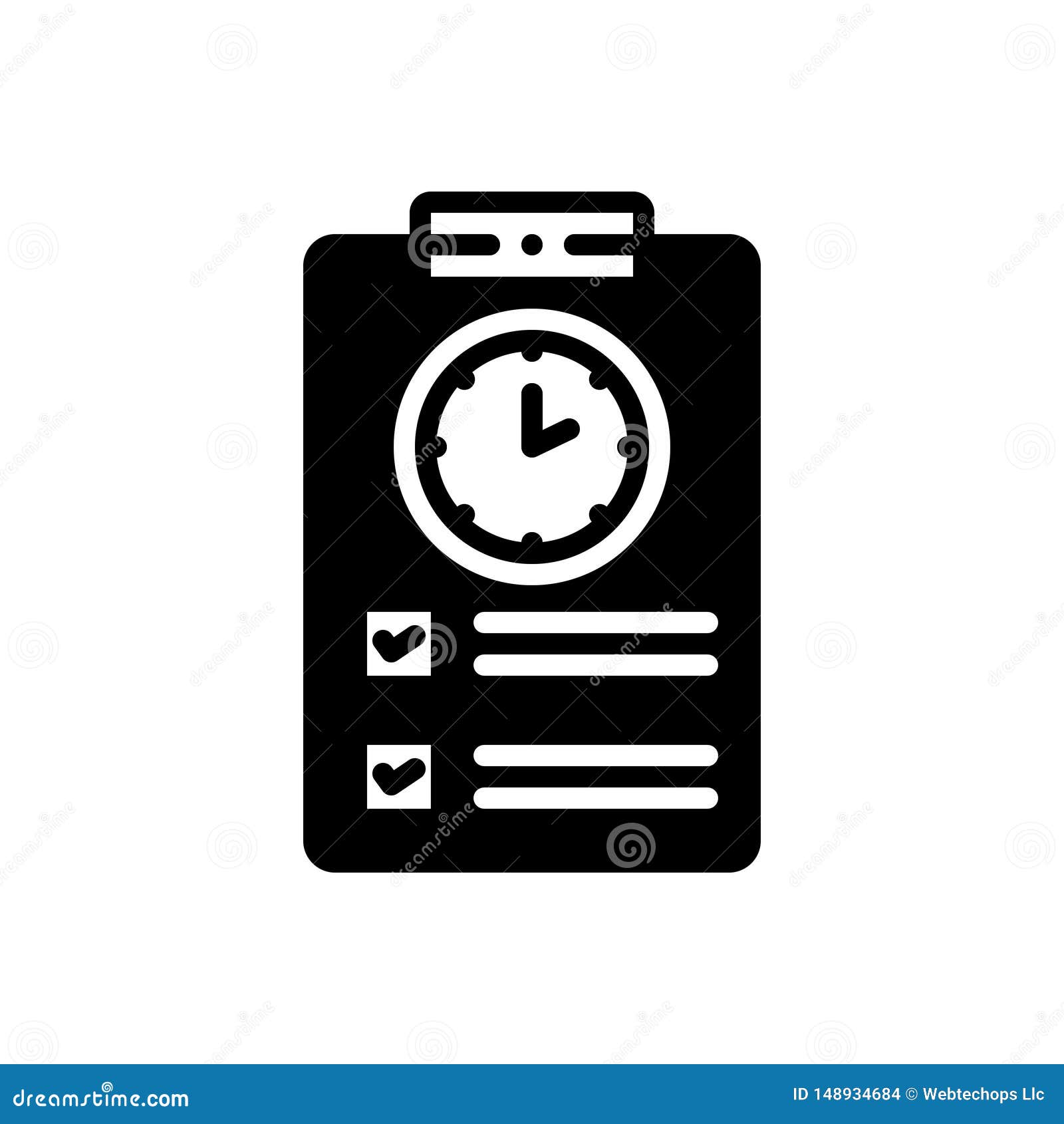 Black Solid Icon for Timesheet, Countdown and Overtime Stock Vector ...