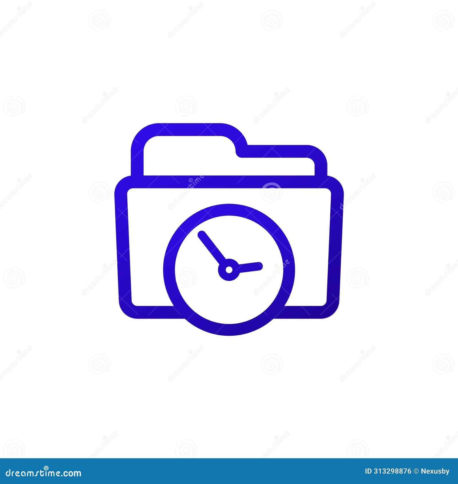 Timesheet, Time Tracking Icon with a Folder Stock Vector - Illustration ...