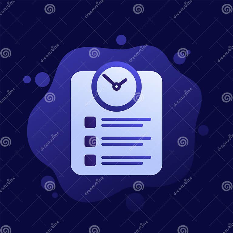 Timesheet or Time Tracking Icon, Vector Design Stock Vector ...