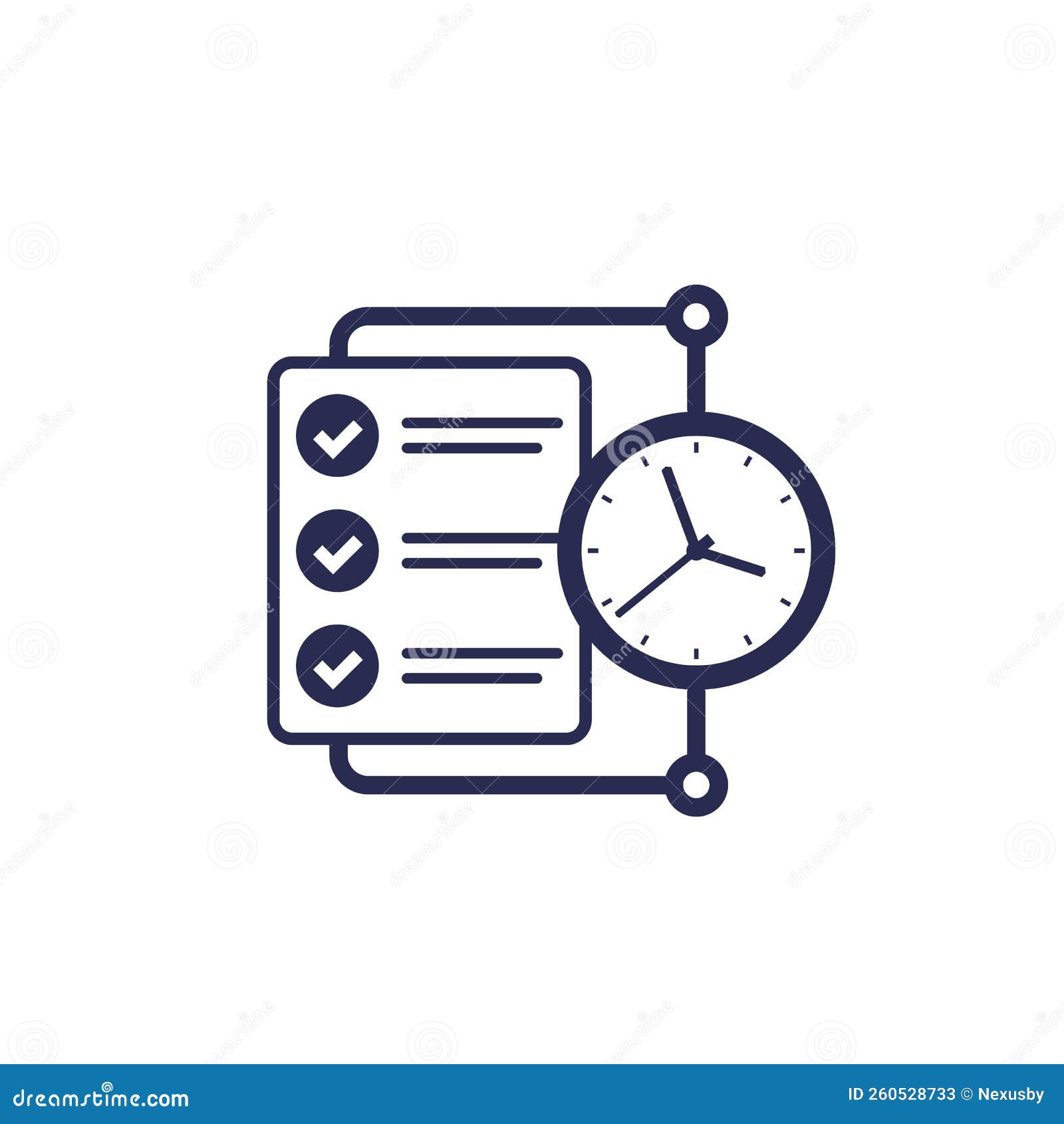Timesheet, Time Tracking Icon on White Stock Vector - Illustration of ...