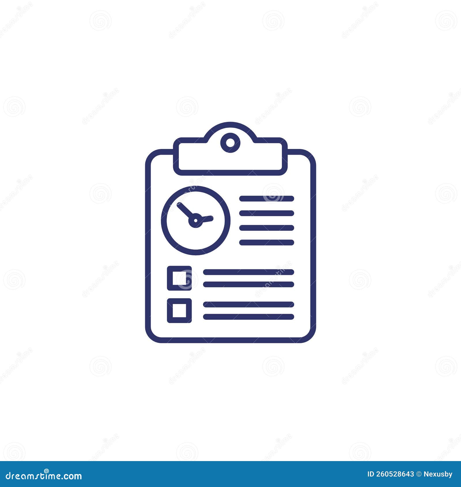 Timesheet, Time Tracking Line Icon Stock Vector - Illustration of icon ...
