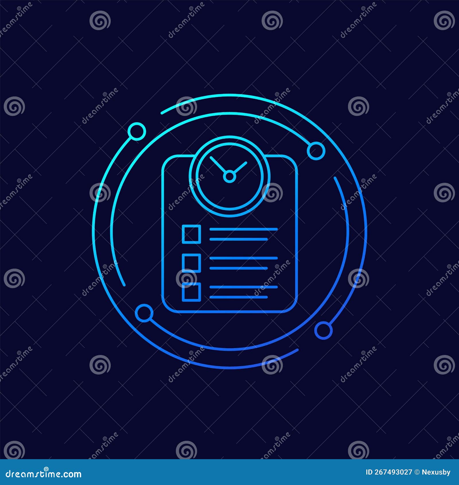 Timesheet and Time Tracking Line Vector Icon Stock Vector ...