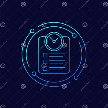 Timesheet and Time Tracking Line Vector Icon Stock Vector ...