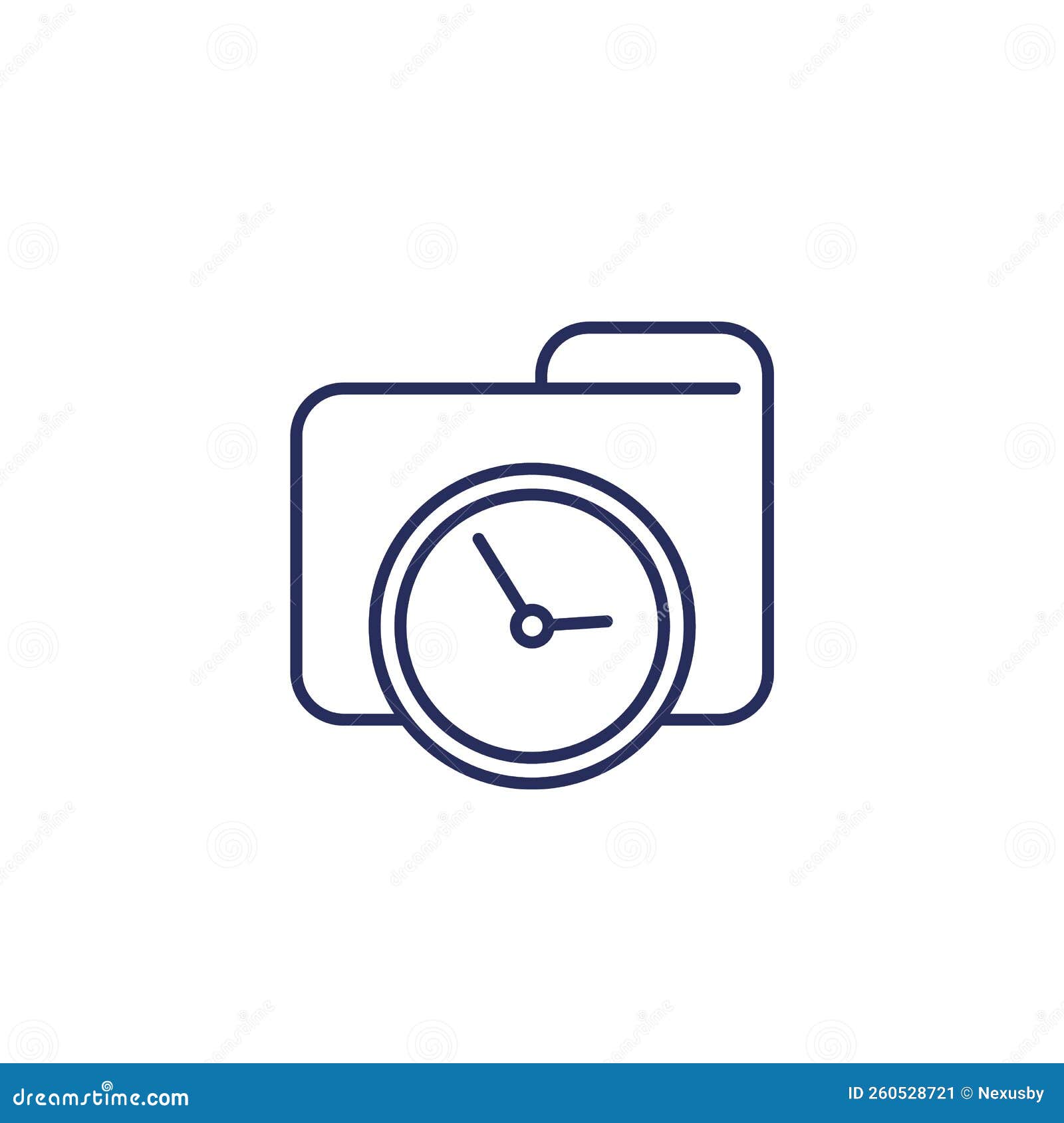 Timesheet, Tracking Time Line Icon on White Stock Vector - Illustration ...