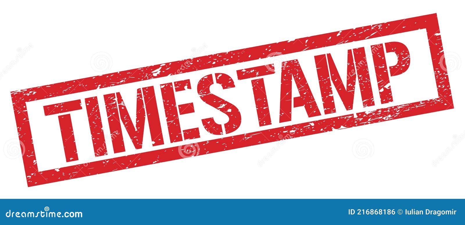 TIMESTAMP Red Grungy Rectangle Stamp Stock Illustration - Illustration ...