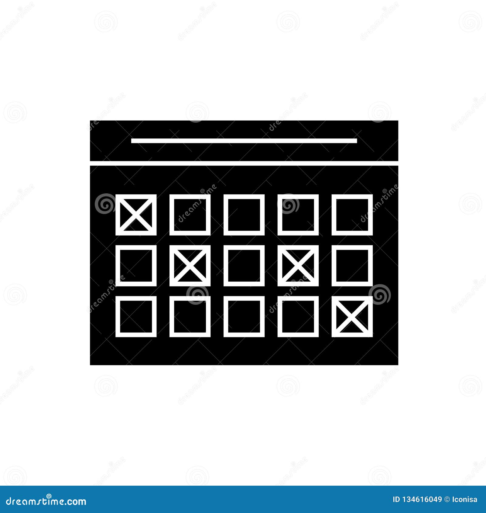 Timetable Black Vector Concept Icon. Timetable Flat Illustration, Sign ...