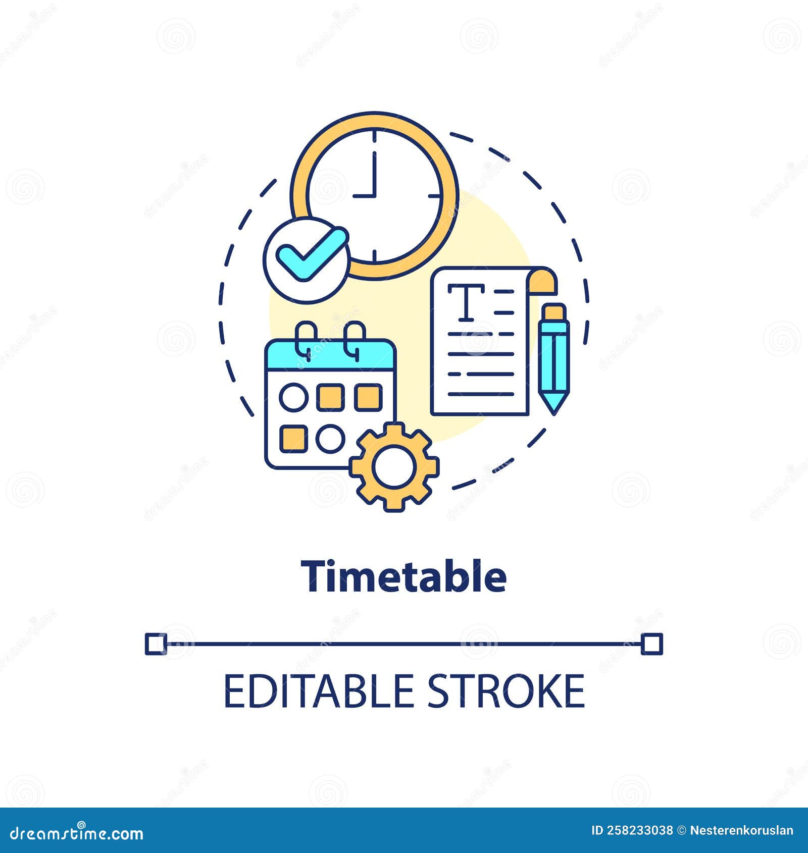Timetable concept icon stock vector. Illustration of usability - 258233038