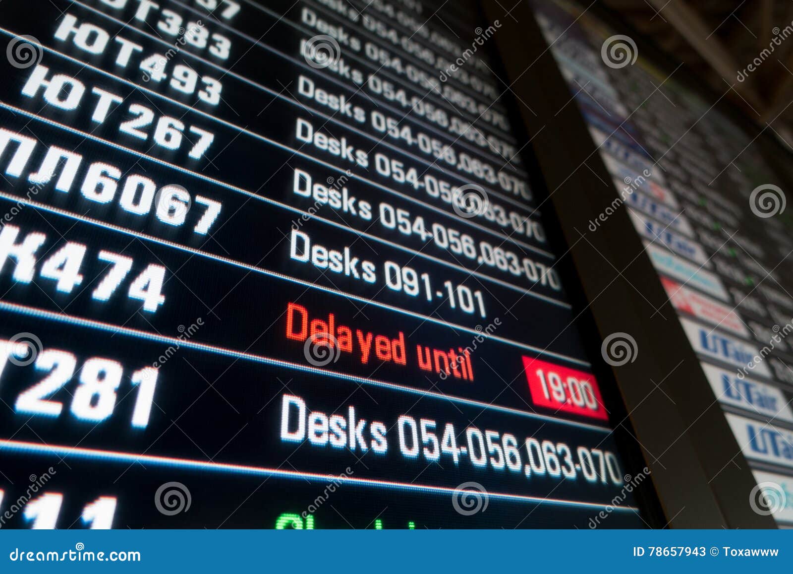 Timetable Digital Board at an Airport Editorial Stock Photo - Image of ...