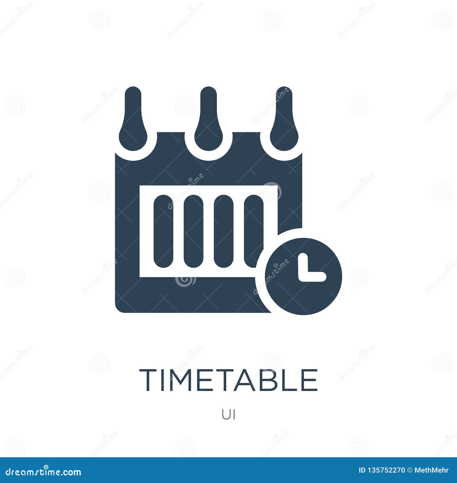 Timetable Icon in Trendy Design Style. Timetable Icon Isolated on White ...