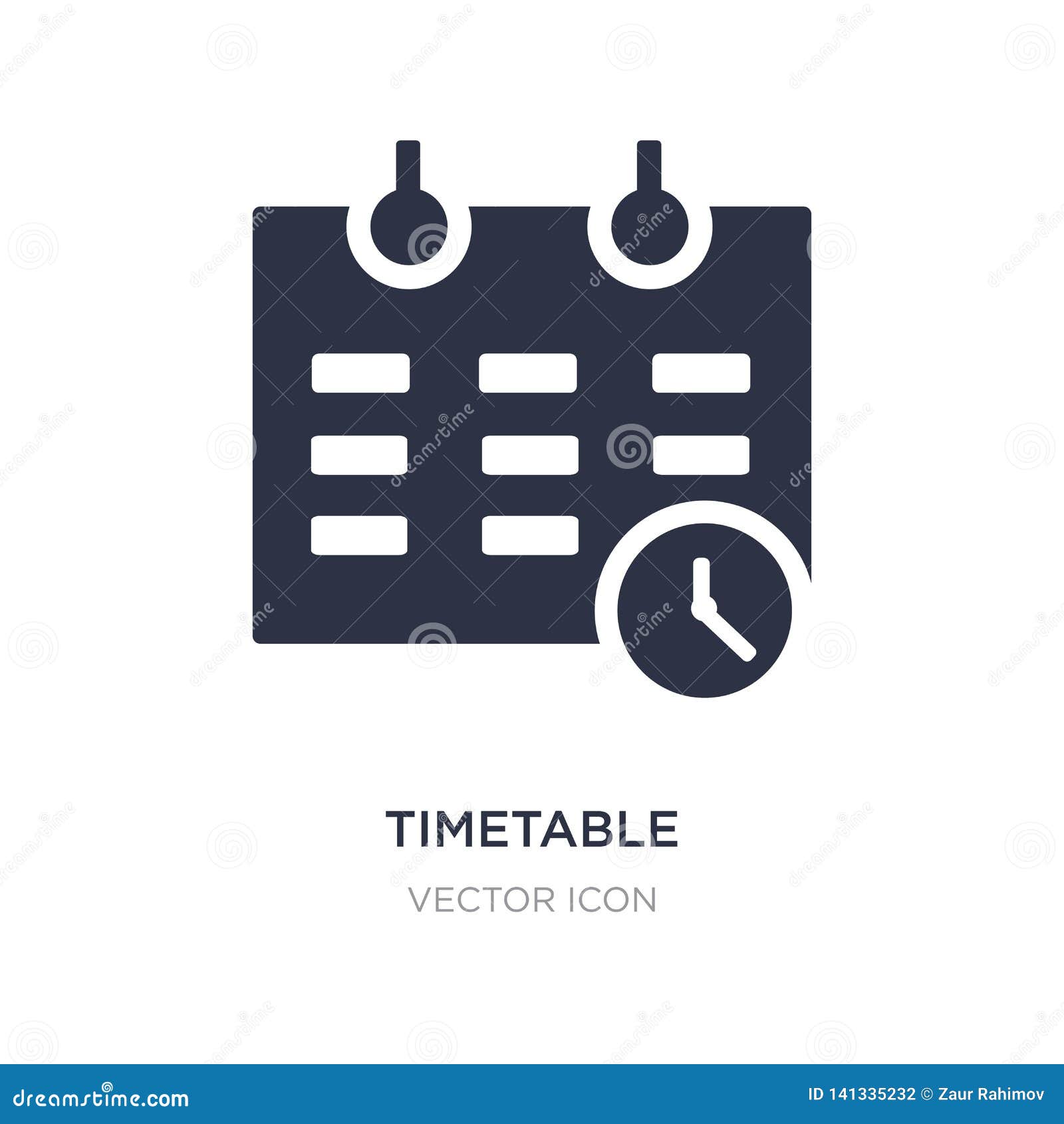 Timetable Icon on White Background. Simple Element Illustration from UI ...