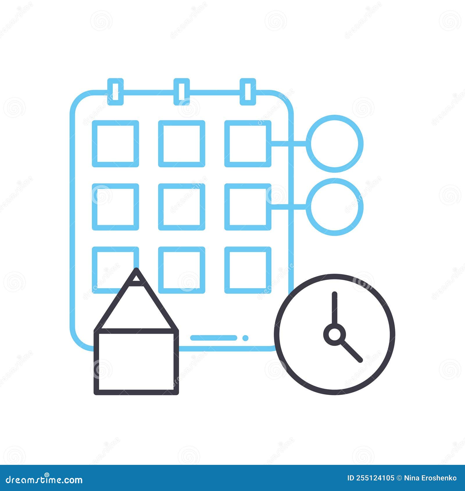 Timetable Line Icon, Outline Symbol, Vector Illustration, Concept Sign ...