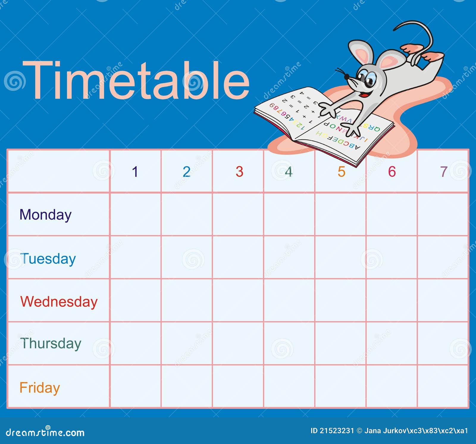 Timetable - Mice Cartoon Vector | CartoonDealer.com #21523231