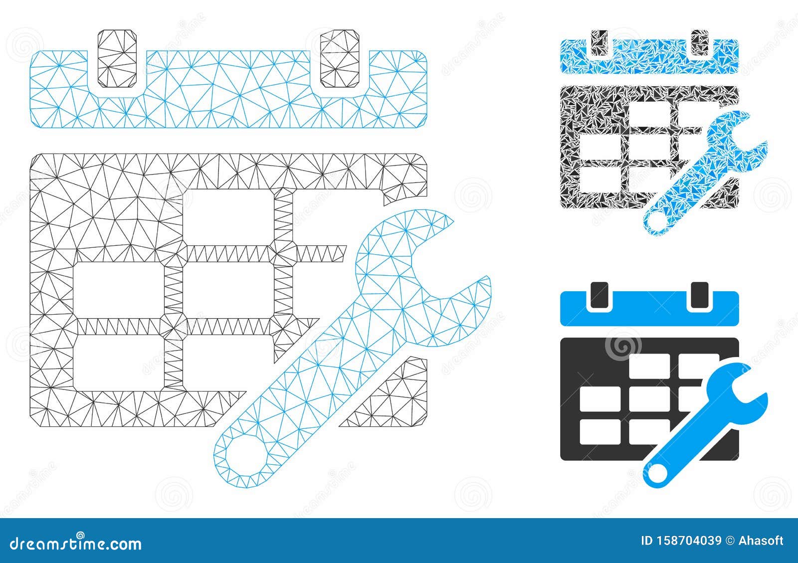Timetable Options Vector Mesh 2D Model and Triangle Mosaic Icon Stock ...