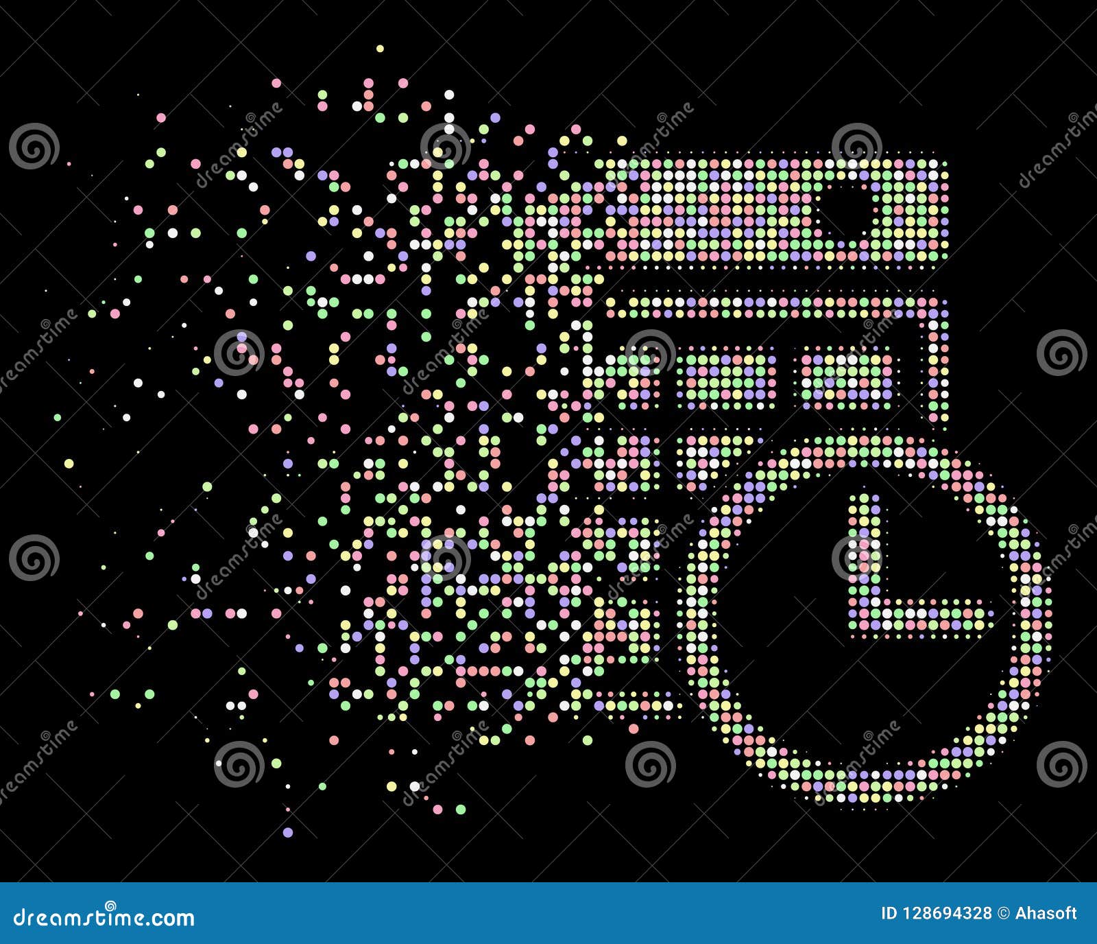 Soft Destructed Dotted Halftone Timetable Icon Stock Vector ...