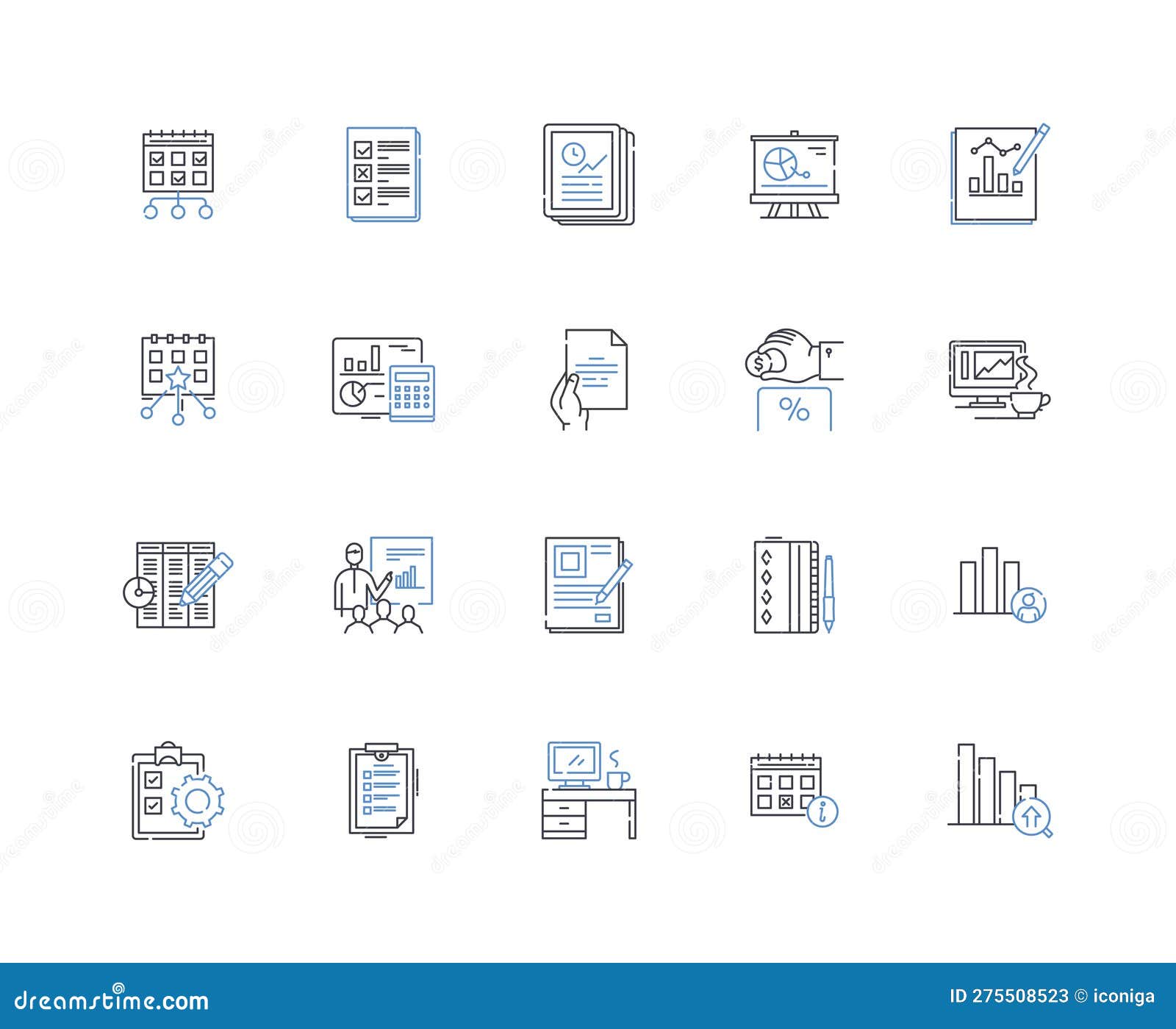 Program And Agenda Line Icons Collection. Schedule, Sessions, Itinerary ...