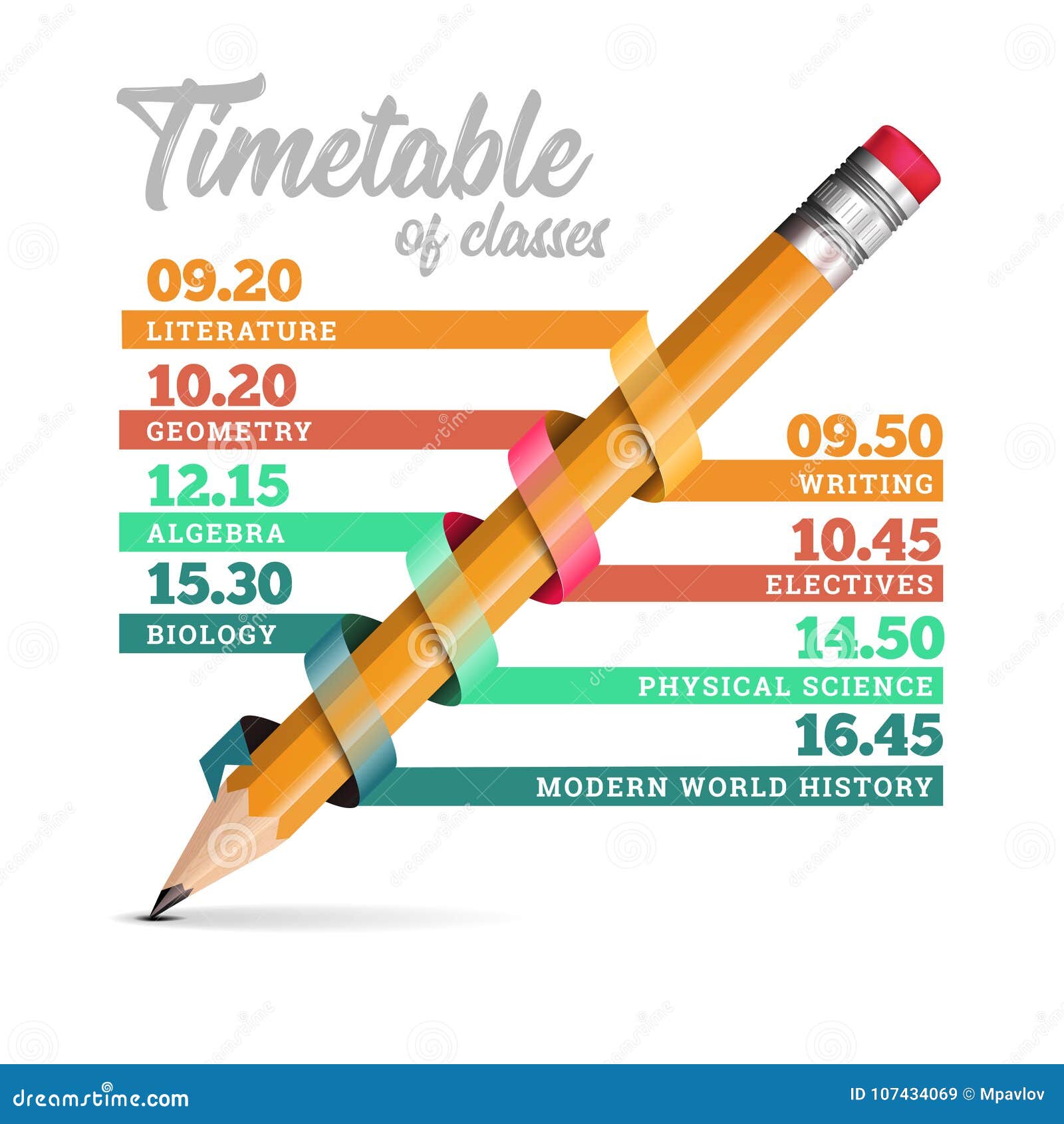 Pencil With Timeline Infographic Design Vector. | CartoonDealer.com ...